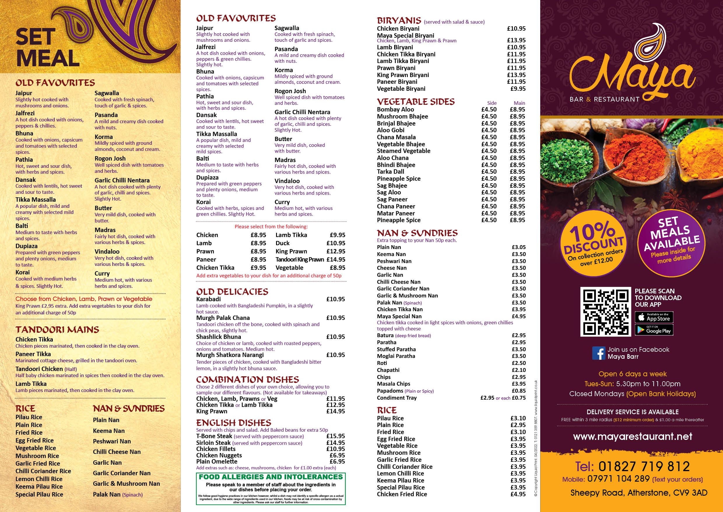 Maya Bar & Restaurant | Enjoy Our Food in the Comfort of Your Home